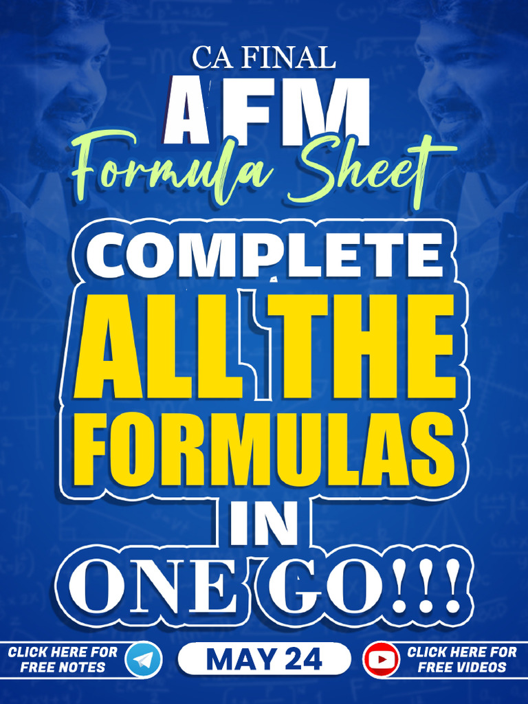 Ca Final Afm Formula Sheet For May 24 by Ca Sankalp Kanstiya | PDF