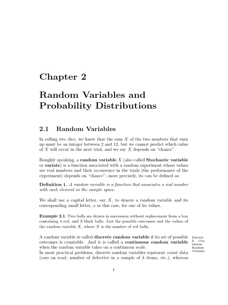 Chapter 2 | PDF | Probability Distribution | Random Variable