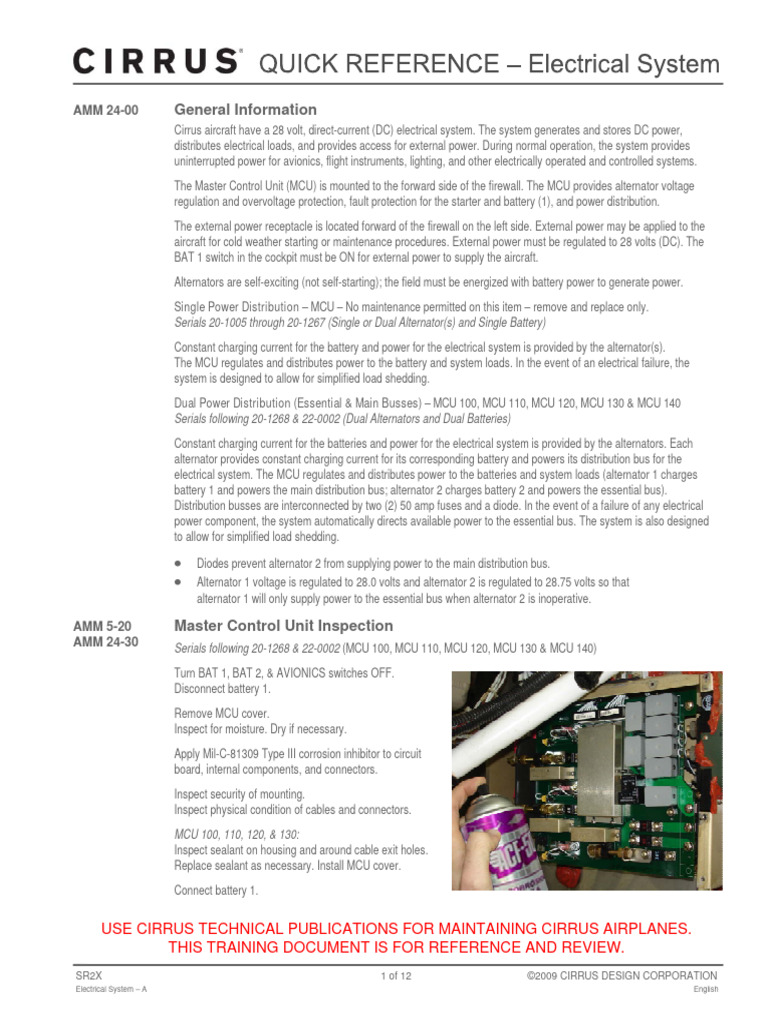 Cirrus Electrical System | PDF | Direct Current | Electric Power ...