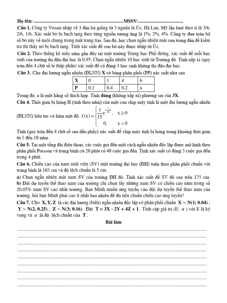 De thi GK xac suat ca 1 | PDF