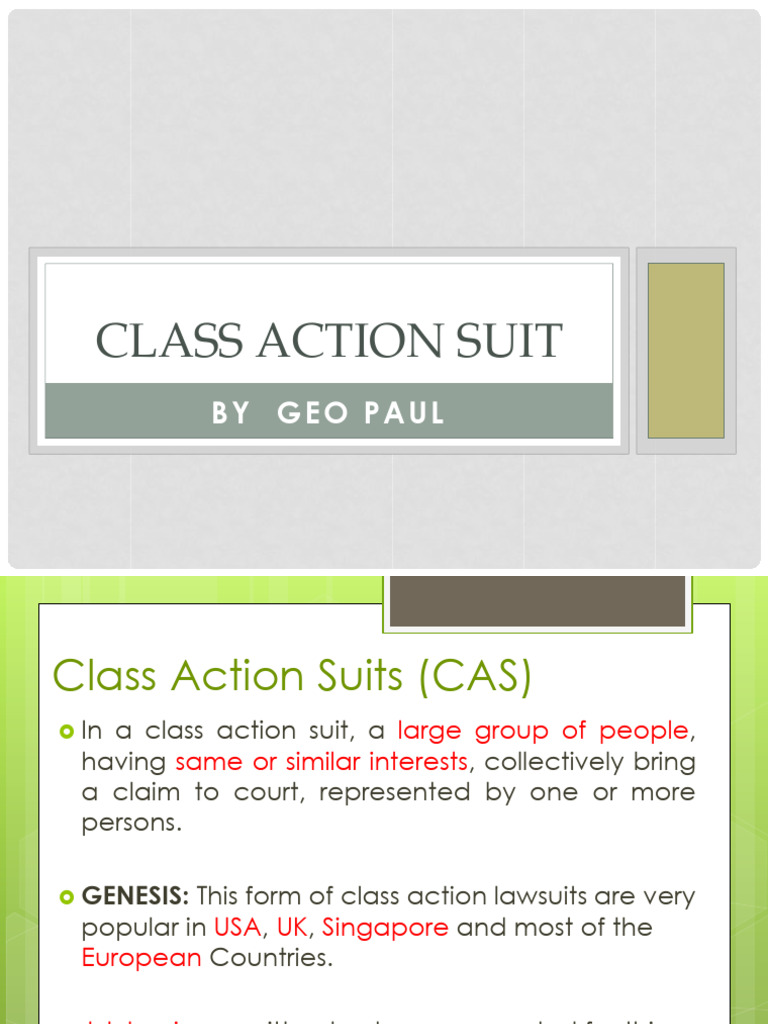 Understanding Class Action Suits | PDF