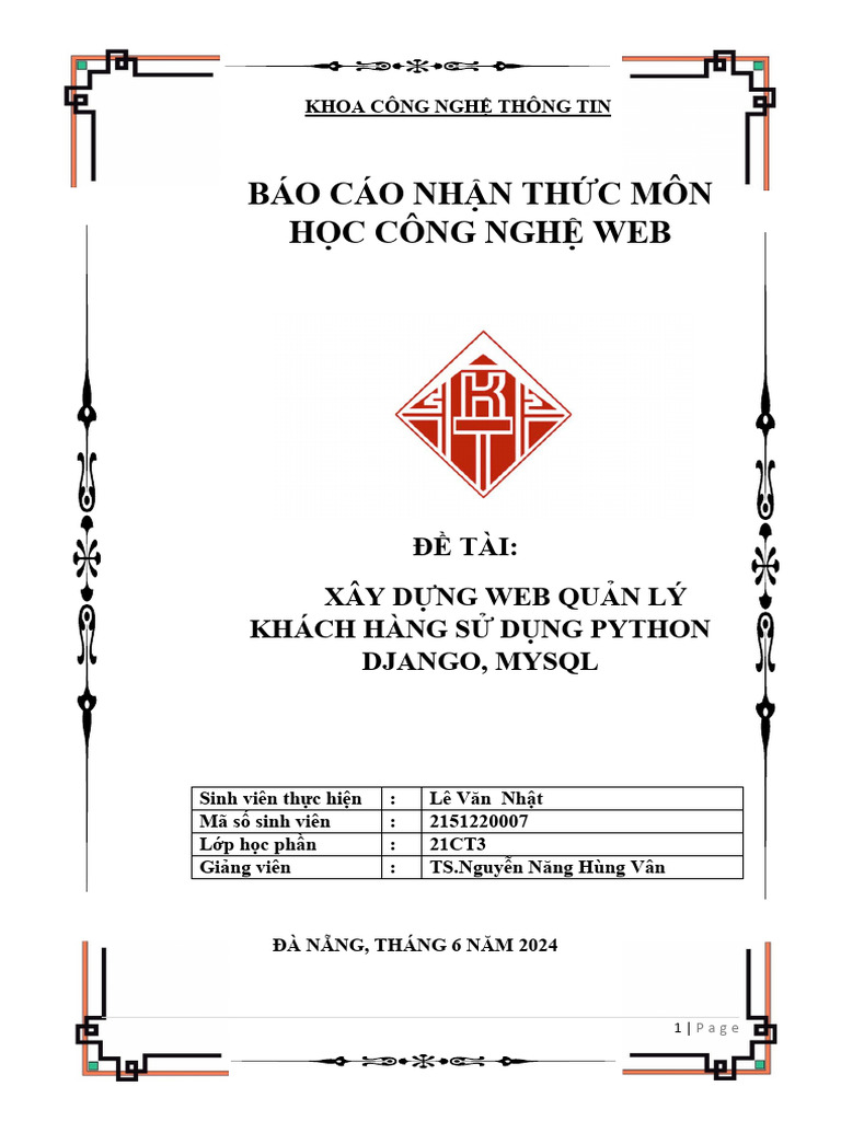 Báo cáo nhận thức CNWEB | PDF