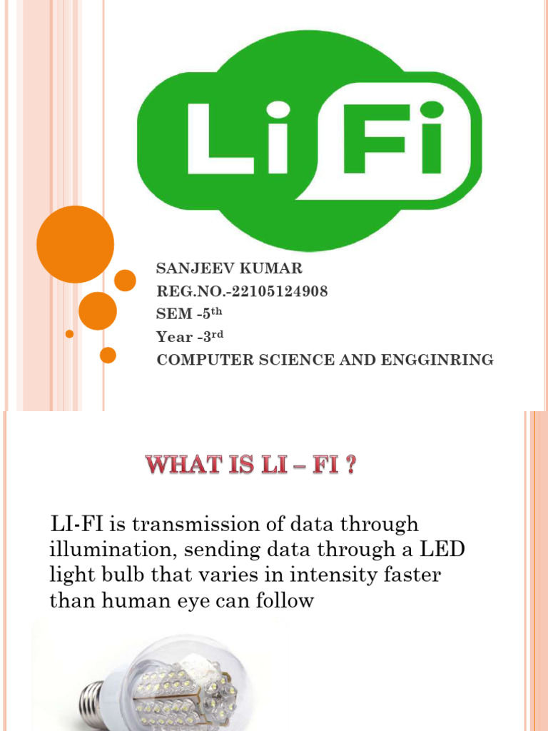 Lifi - PPT Final Sumit For Presentation | PDF | Light Emitting Diode | Electrical Engineering