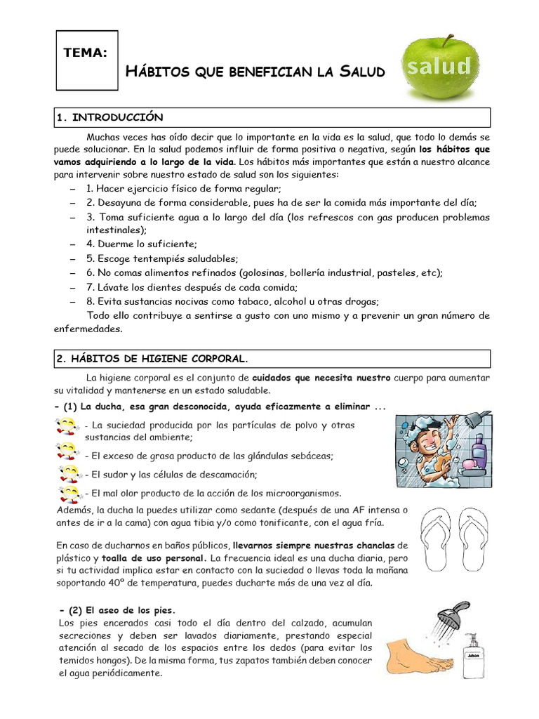 Tema 4 - Los Hábitos Saludables - PDF | PDF | Alimentos | Carne