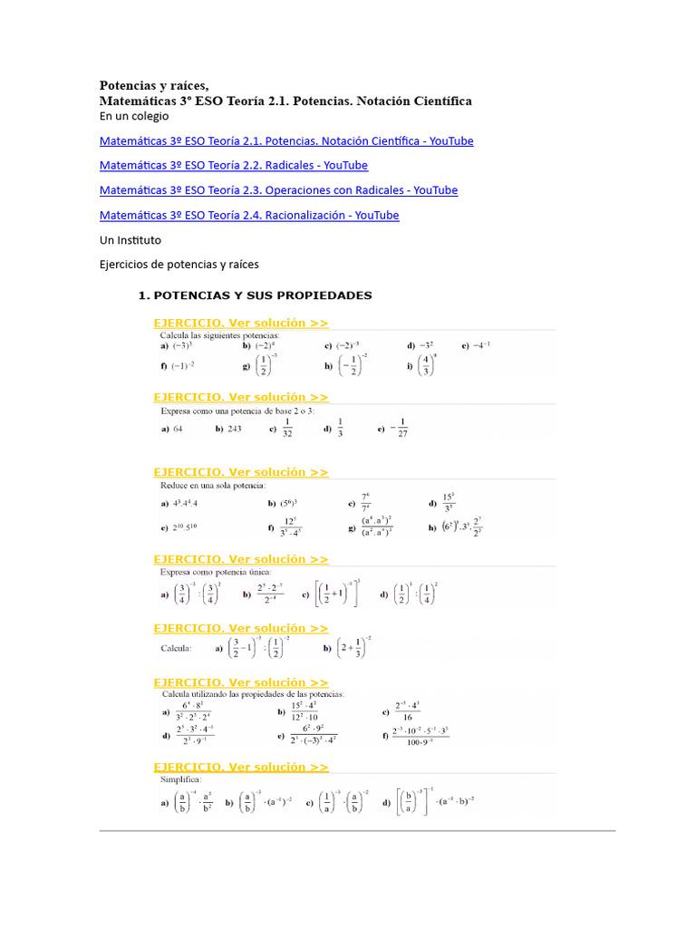 2 Potencias y Raices | PDF
