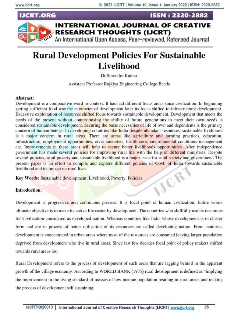 Rural Dev Policies | PDF | Sustainability | Economies