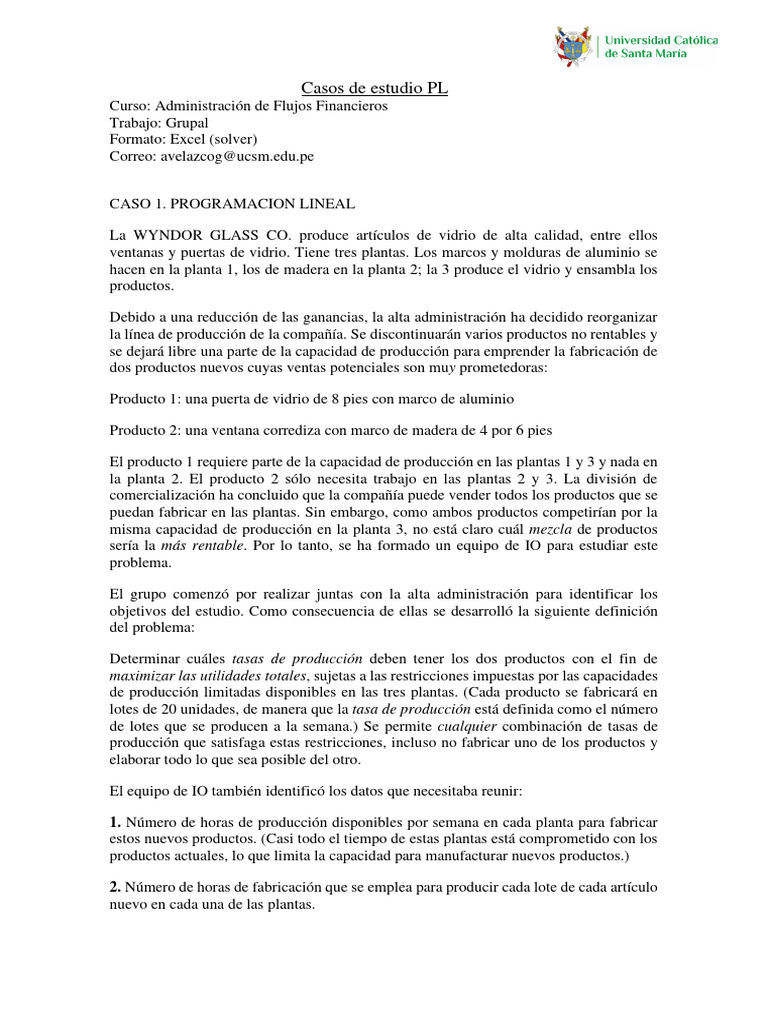 S14. Casos de Estudio PL | PDF | Programación lineal