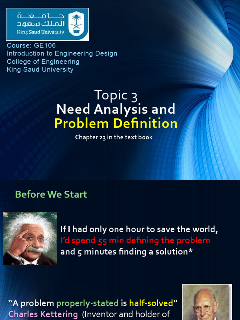 3 - Need Analysis and Problem Definition | PDF | System | Engineering Design Process