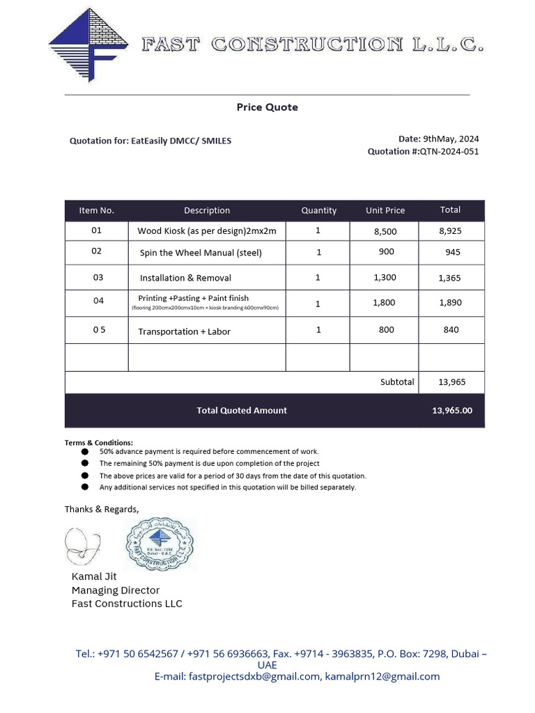 Final EatEasy Kiosk Quotation - pdf-R01 | PDF