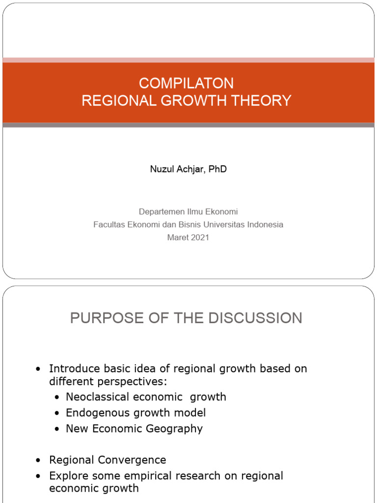 LEC NOTE 6 Regi Growth Theory | PDF | Economic Growth | Production Function