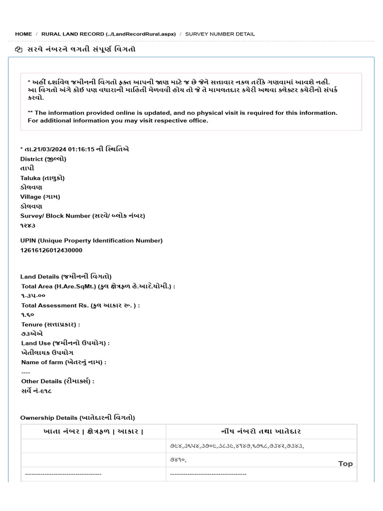 Dolvan - 1243 Survay No - 15-05-2024 | PDF