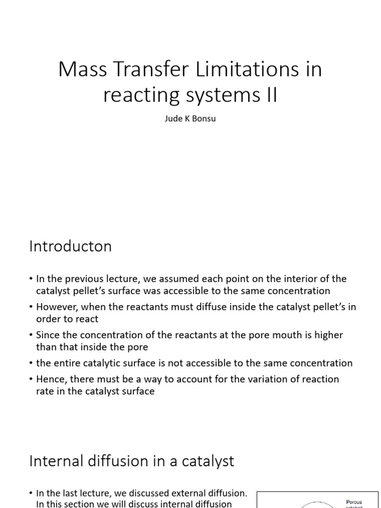 CRE_lecture_10 | PDF | Diffusion | Catalysis