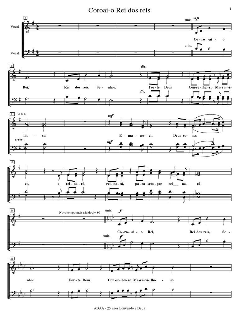 Coroai-O Rei Dos Reis - CORAL PART | PDF