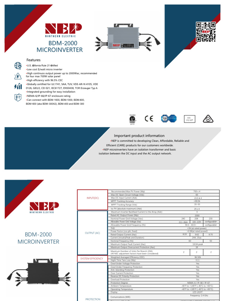 5) Microinverter 2000W datasheet | Download Free PDF | Alternating ...