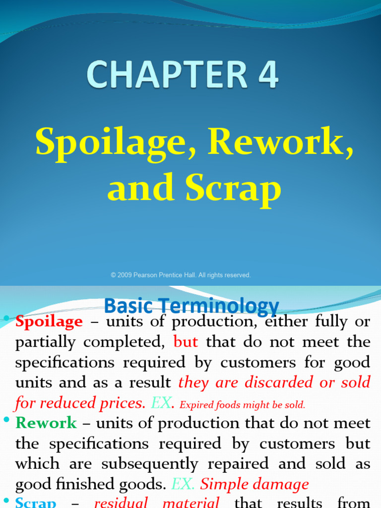 Chap 4 spoilage, rework and scrap | Download Free PDF | Cost Of Goods Sold | Inventory