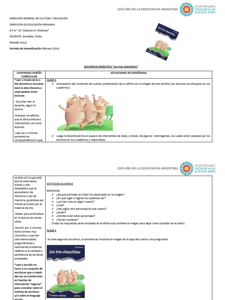 Secuencia Los Tres Cerditos Descargar Gratis Pdf Evaluación