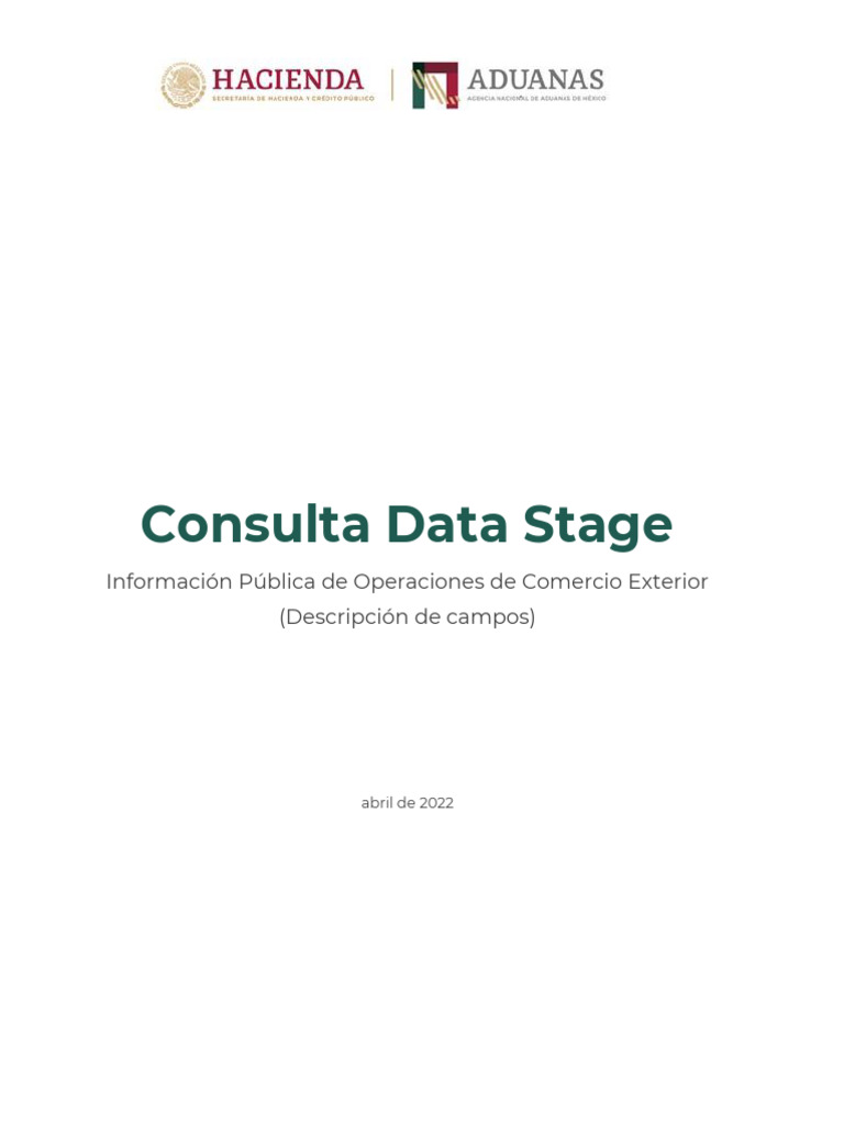 Formato Consulta Data Stage 190422.Docx | PDF | aduana | El comercio internacional