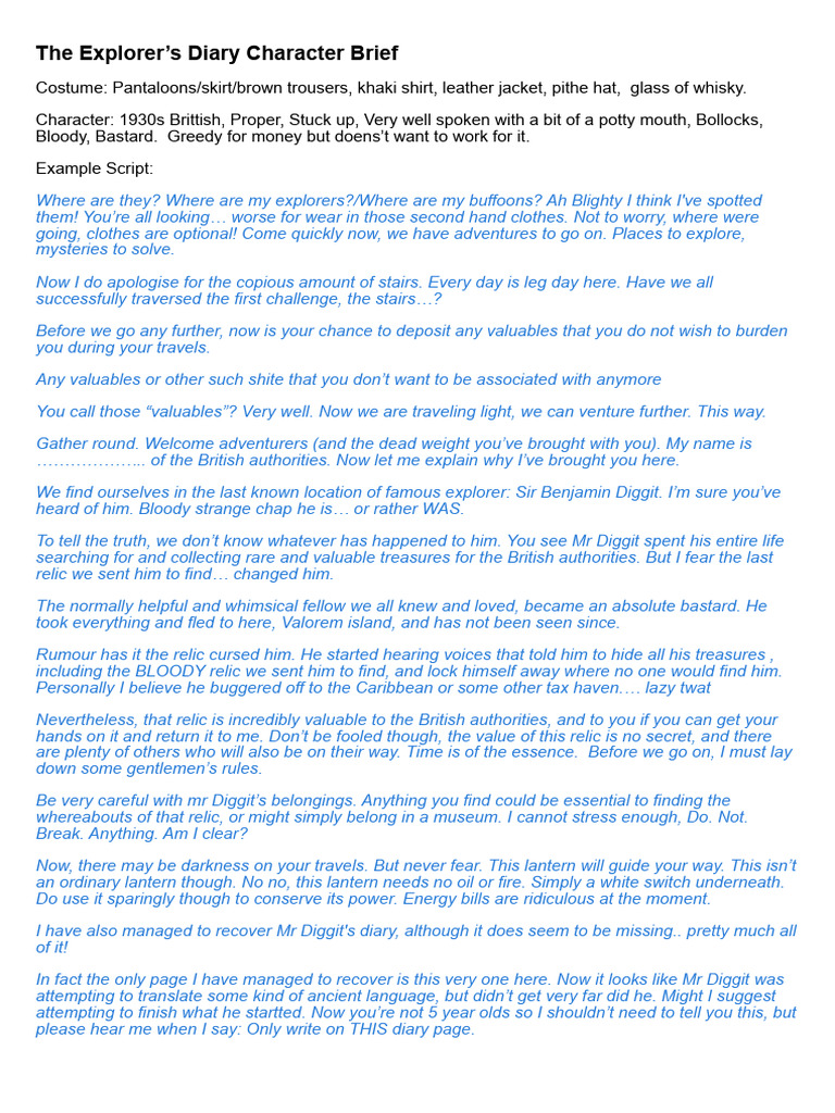 TED Character Brief | PDF