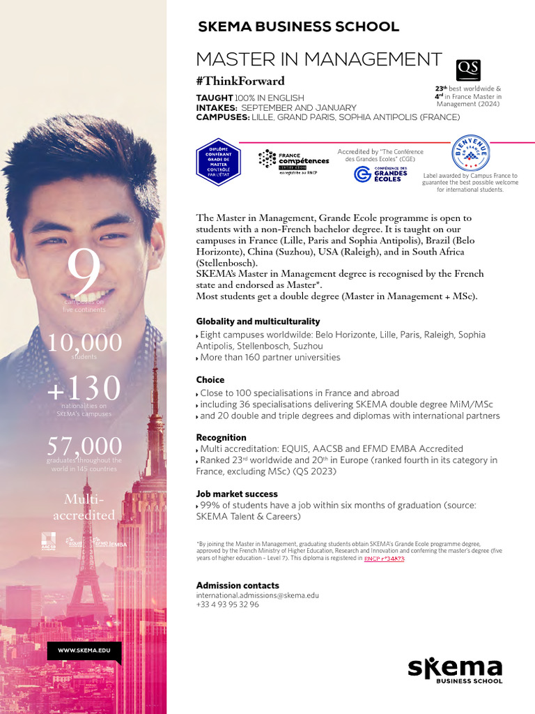 Master in Management: Skema Business School | PDF | Business Economics ...