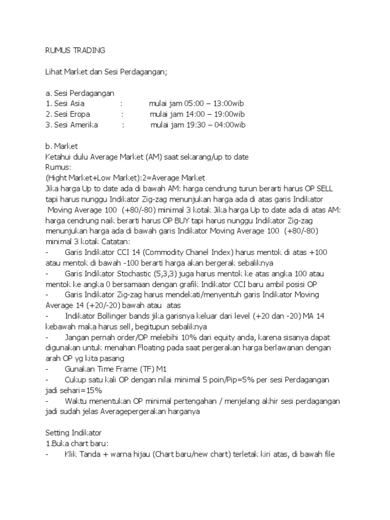 Rumus Trading | PDF