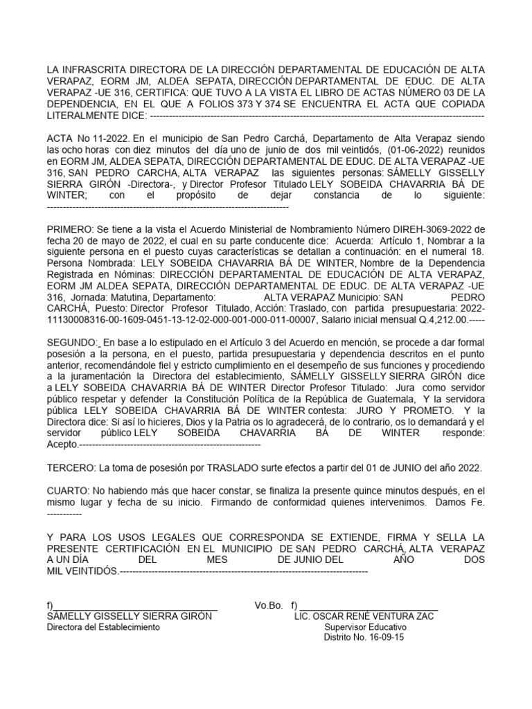 Modelo de actas | PDF | Gobierno