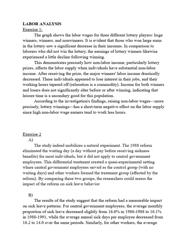 Labor Analysis | PDF | Labour Economics | Employment