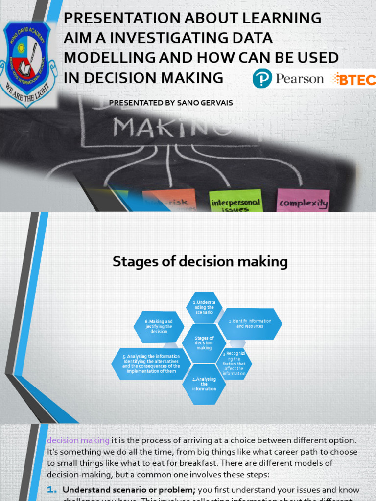 Sano Gervais Presentation About Learning Aim A Investigating Data Modelling (Autosaved ...
