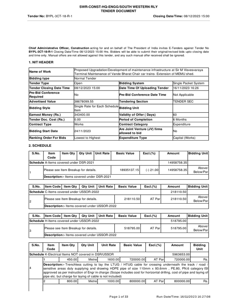 Bypl Schedule | PDF | Concrete | Cement