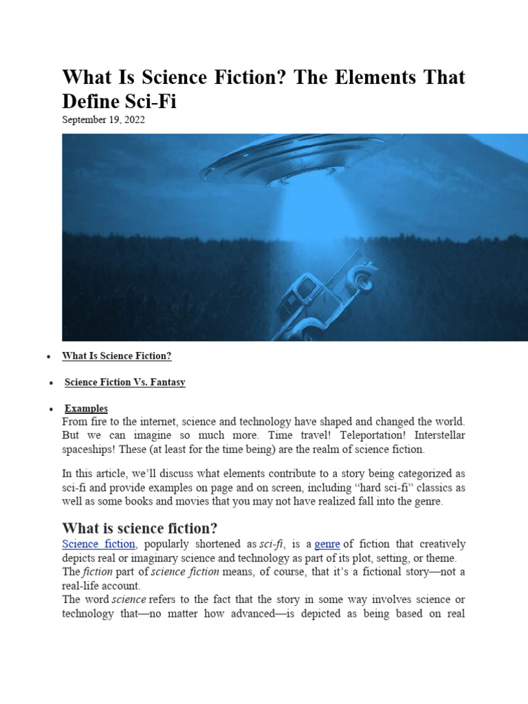 What Is Science Fiction | PDF | Science Fiction | Fantasy
