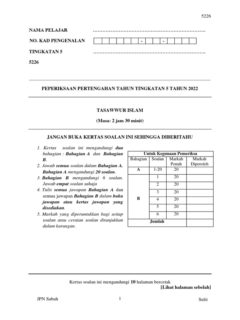 PPT T5 TASAWWUR 2022 | PDF
