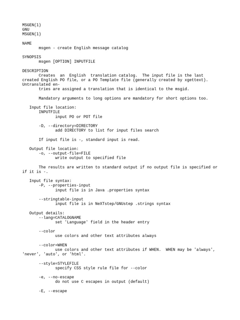 Msgen | PDF | Software Development | Computer Programming
