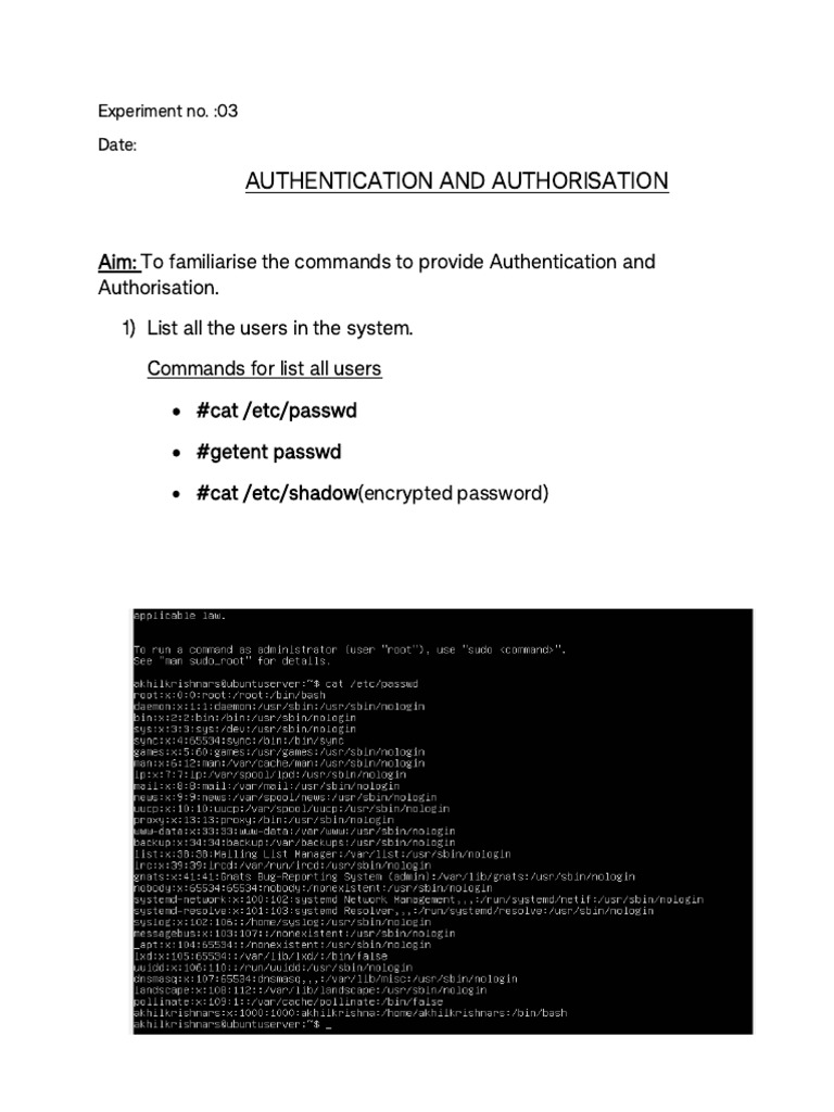 Document 3.0 computer networking lab 3 | PDF | User (Computing) | Password