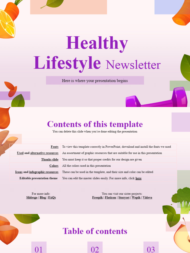 Healthy Lifestyle Newsletter by Slidesgo | PDF | Icon (Computing) | News