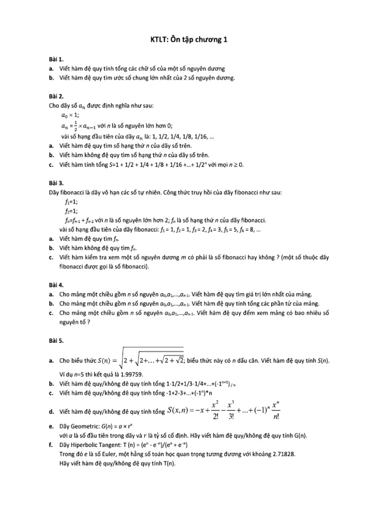 Ktlt Ontapthi Ch1 Recursion | PDF