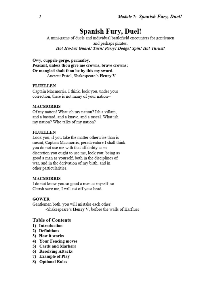 Spanish Fury, Duel! | PDF | Duel