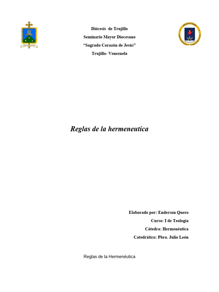 Reglas de La Hermeneutica | Descargar gratis PDF | Biblia | Hermenéutica