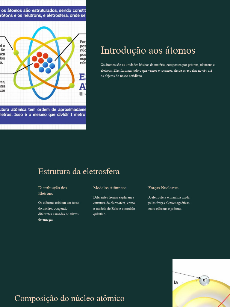 Estrutura e Propriedades dos Átomos | PDF | Elétron | Átomos