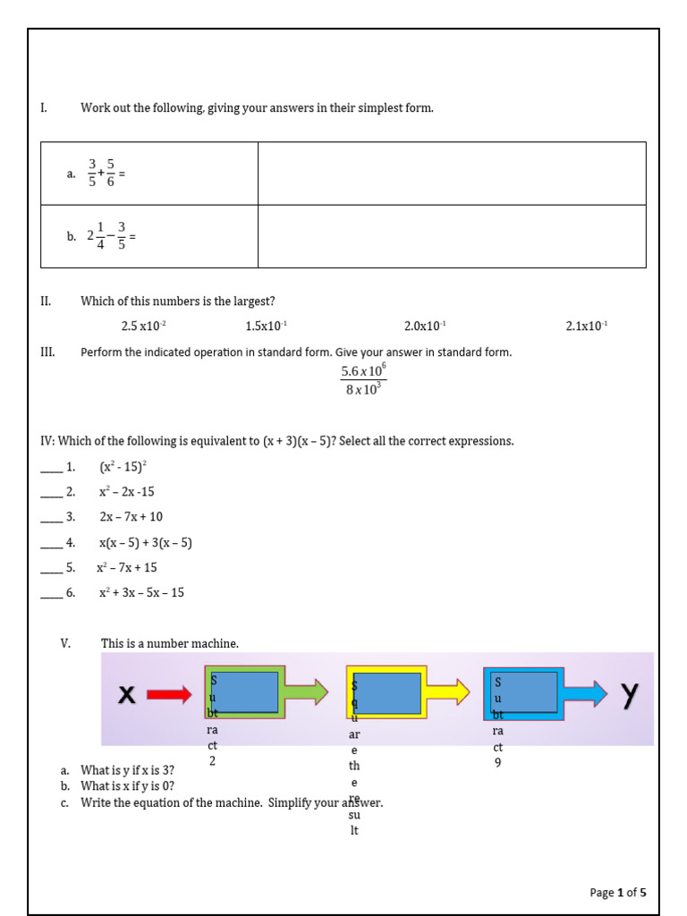 Part 7 - Math Mock Test | PDF | Area | Triangle