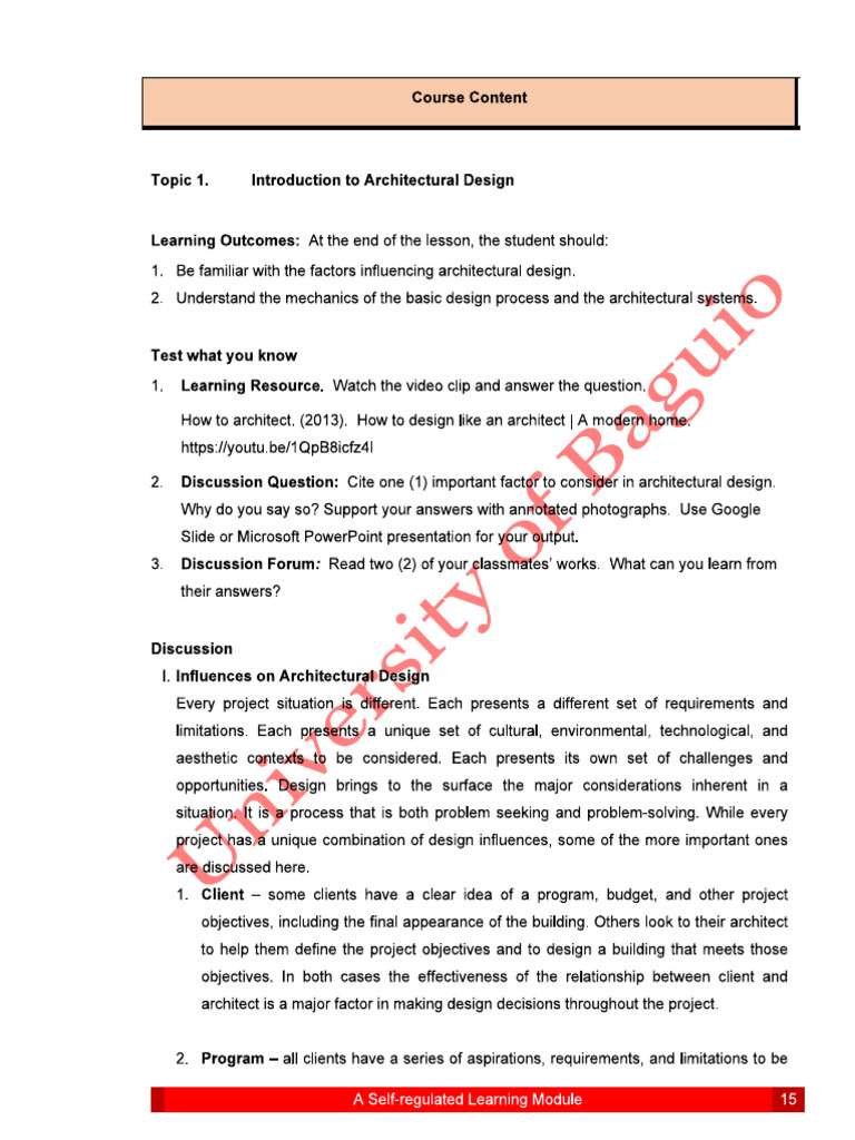 Topic 1 - Introduction To Architectural Design. | PDF Topic 1 - Introduction To Architectural Design. | PDF