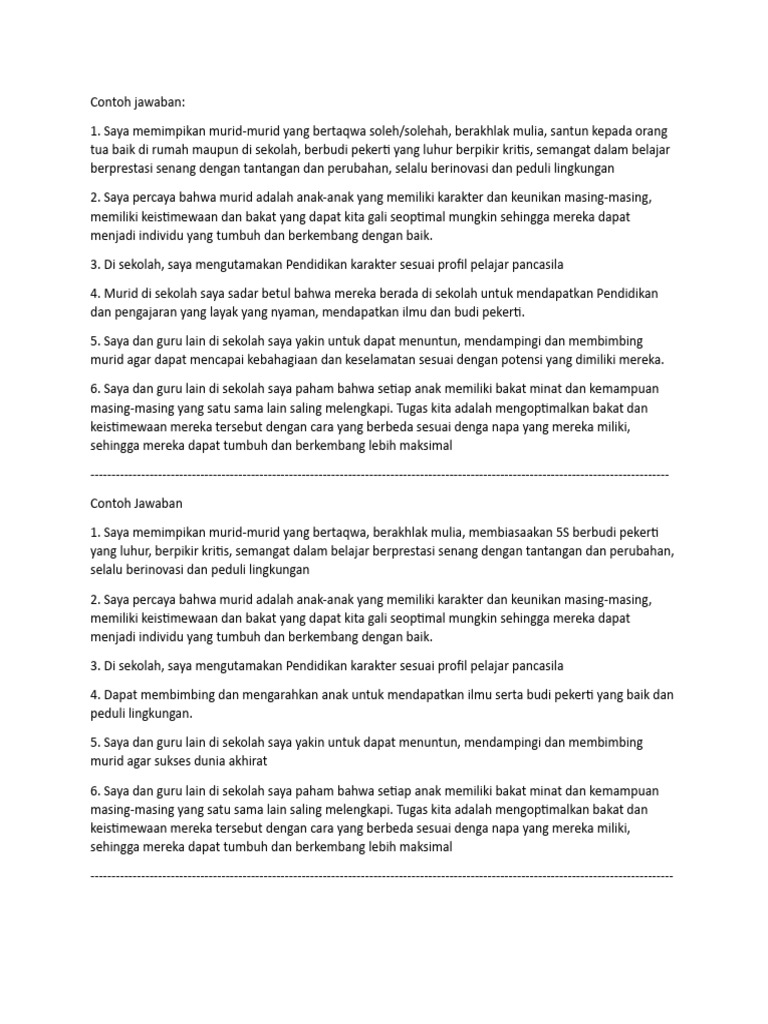 Contoh Jawaban Kalimat Rumpang | PDF