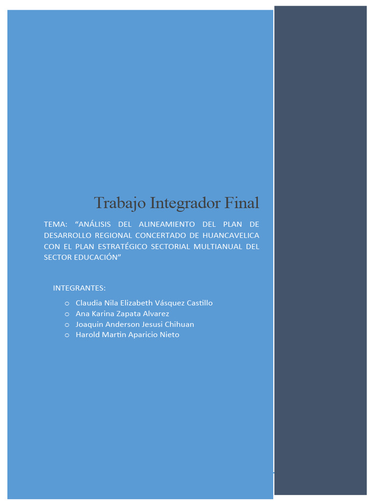 Trabajo Integrador Final | PDF | Enseñando | Plan de estudios