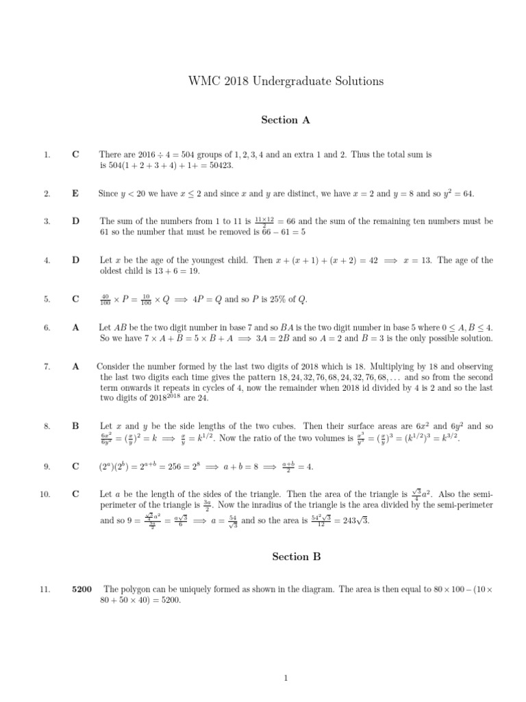 Undergraduate 2018 | PDF | Mathematical Objects | Mathematics
