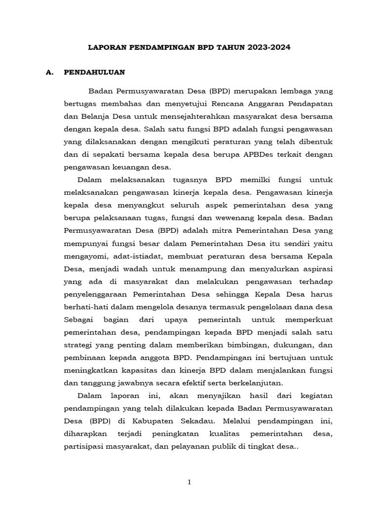 Laporan Pendampingan | PDF