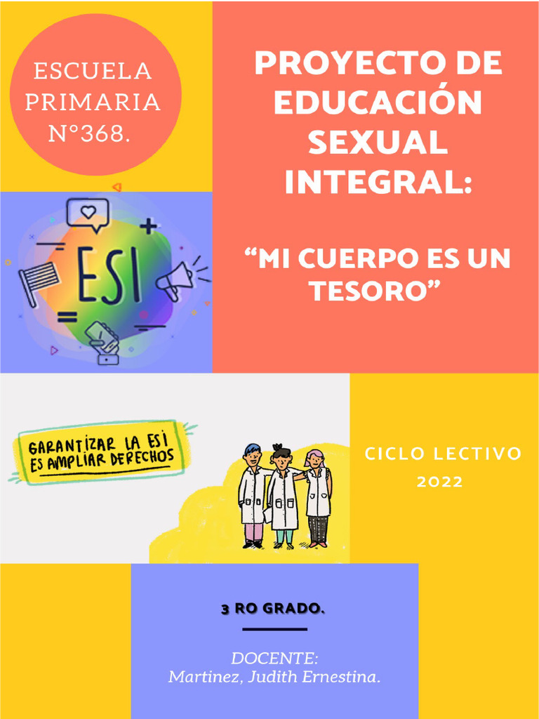 3ro grado-escuela n°368- Proyecto de ESI . | PDF | Educación sexual | Maestros