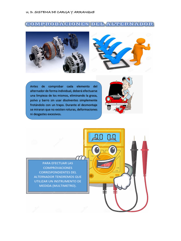 Comprobaciones Del Alternador | PDF | Diodo | Resistencia Eléctrica y Conductancia