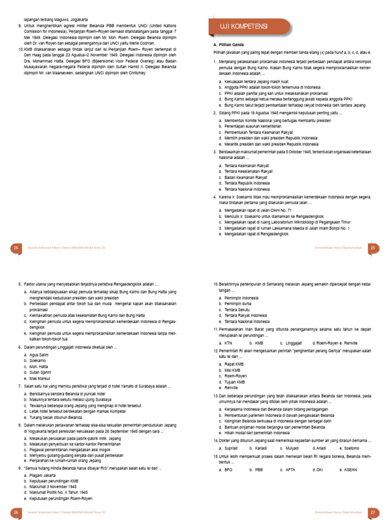 Sejarah Paket C Kemerdekaan Modul 10-Sip-16-17 | PDF