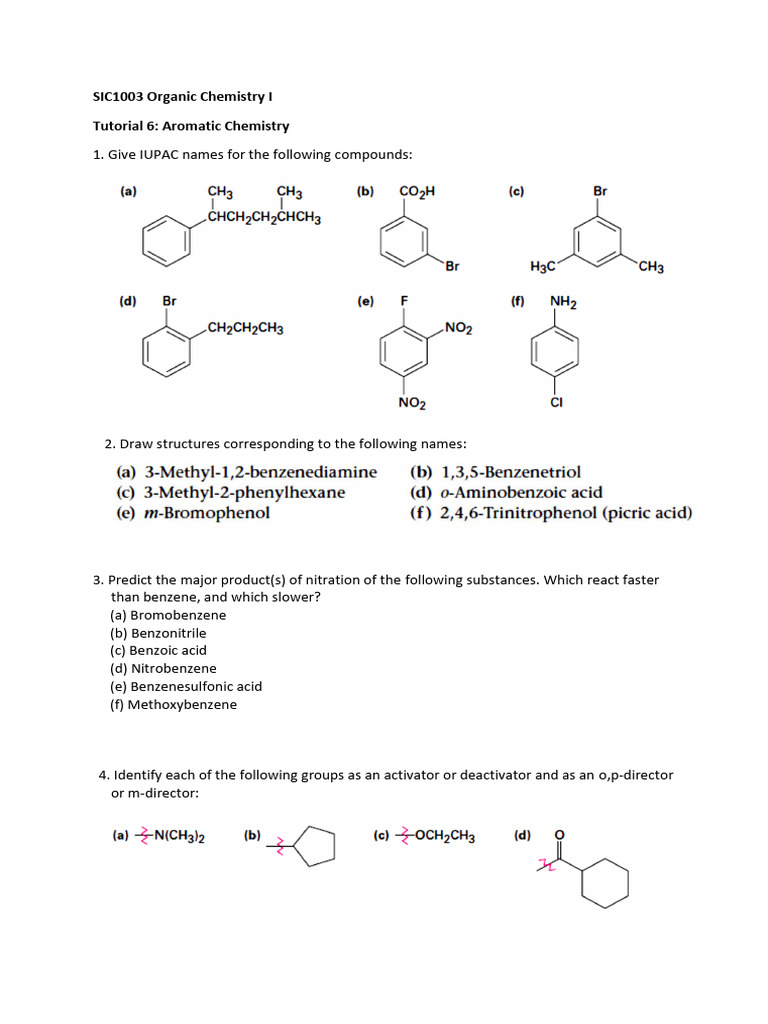 Organic Chemistry Aromatic Tutorial | PDF | Language Arts & Discipline ...