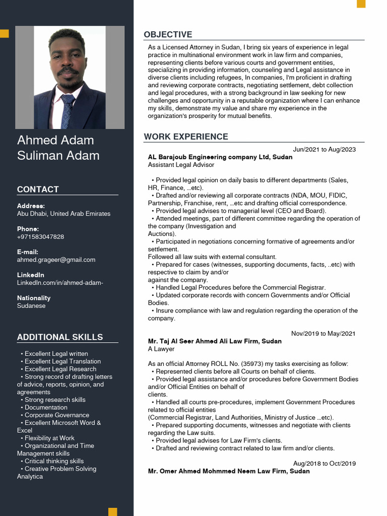 Ahmed’s CV 2 | PDF | Law Firm | Lawyer