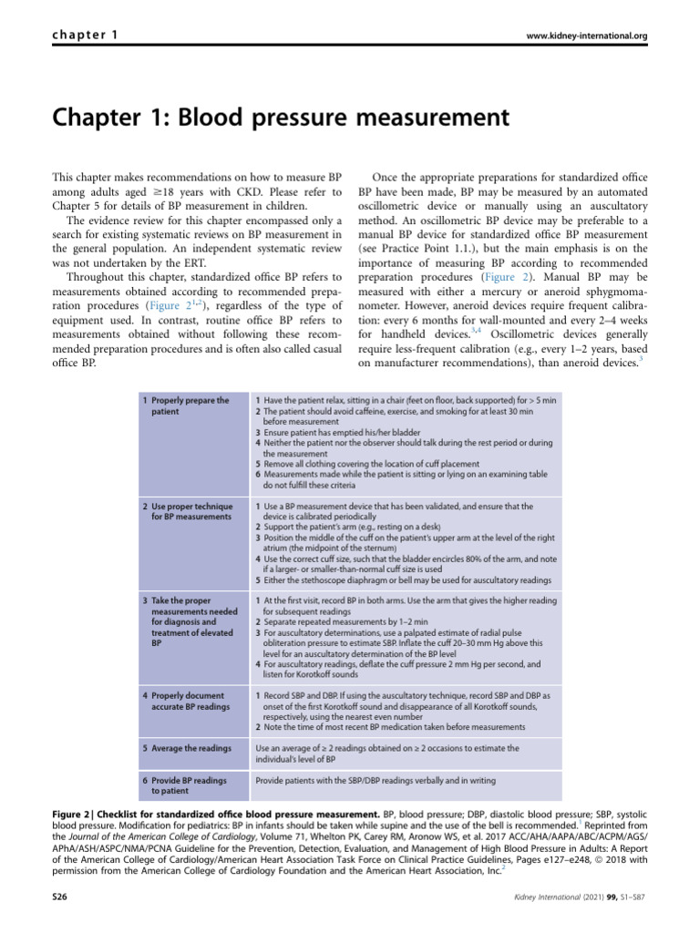 CKD Blood Pressure Measurement Guidelines | PDF | Randomized Controlled ...