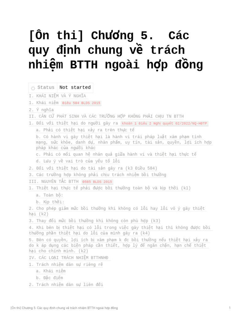 N Thi CHNG 5. CC Quy NH Chung V TRCH Nhim BTTH Ngoi HP NG | PDF